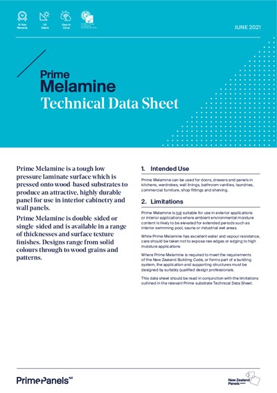 Prime Melamine Technical Data Sheet | Prime Panels