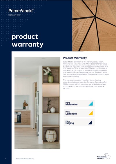 Prime Melamine, HPL and Edging Warranty | Prime Panels